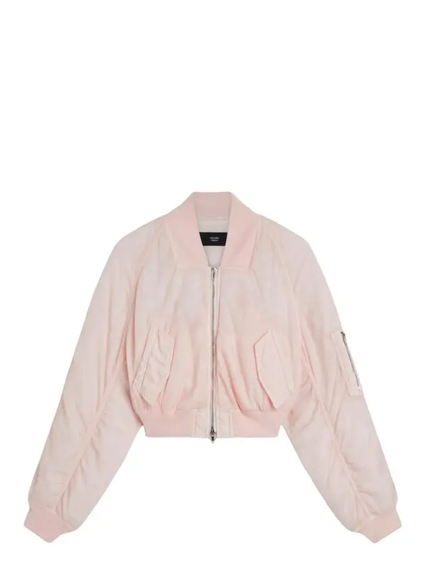 Phoebe Philo Cropped Bomber Jacket - Light Pink