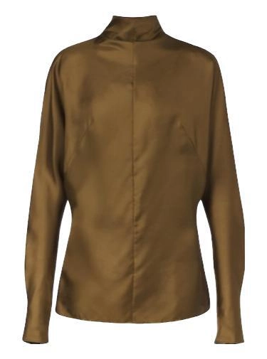 MUGLER Silk Twill Top - Green