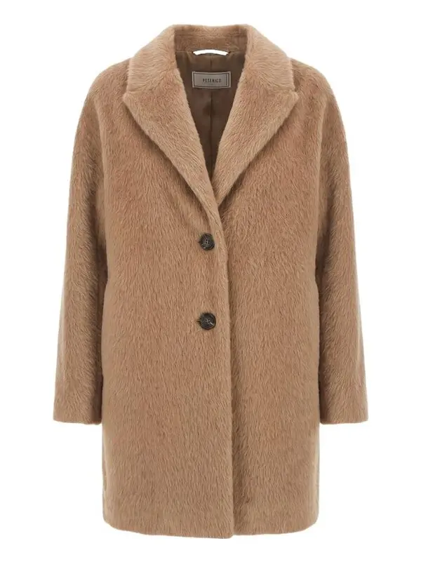 Peserico Single-breasted Coat - Light Brown