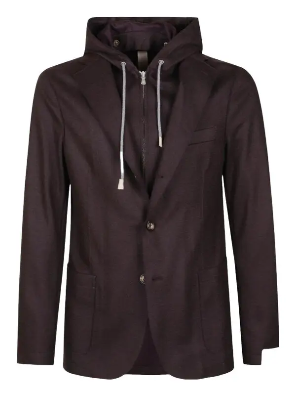 Eleventy Detachable Hood Single-breasted Blazer - No