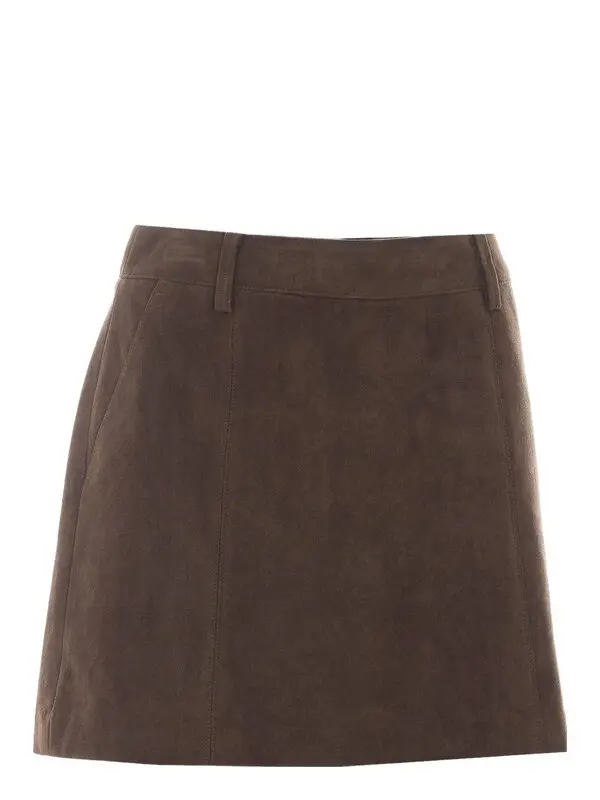 DUNST Suede-effect Mini Skirt - Khaki