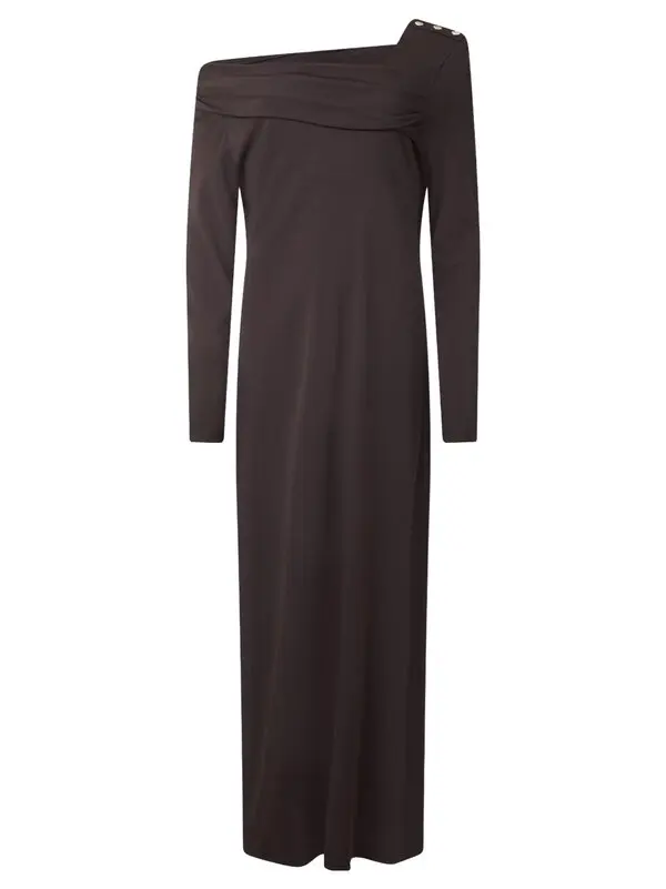 Barbour Asymmetric Offshoulder Maxi Dress - Truffle