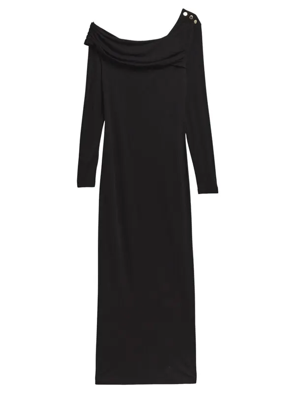 Barbour Asymmetric Offshoulder Maxi Dress - Black
