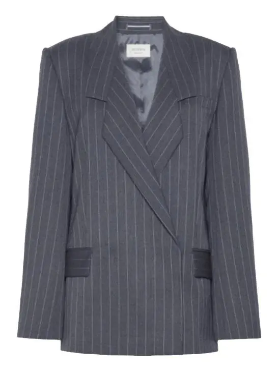 Sportmax Long-sleeve Slim-fit Blazer - Medium Gray