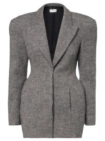 Magda Butrym Herringbone Wool-blend Blazer Dress - Gray