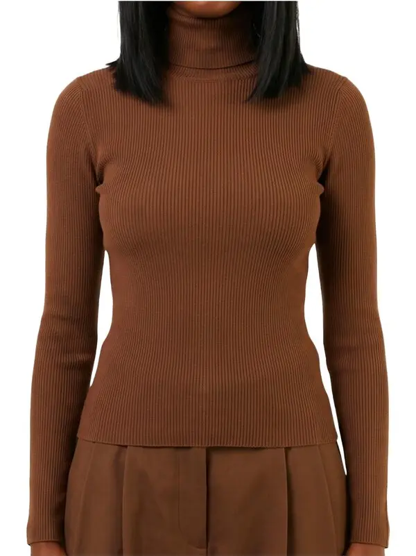 Max Mara Wool Yarn Polo-neck Sweater - Volpe
