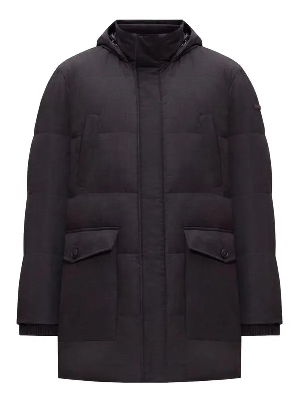 Peserico Quilted Hooded Coat - Black