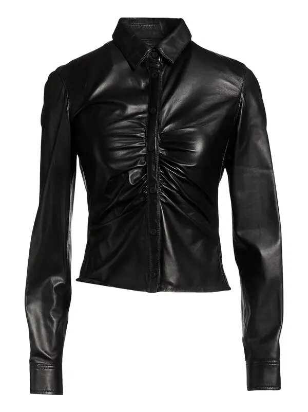 Balenciaga Solid Colour Shirts Blouses - Black
