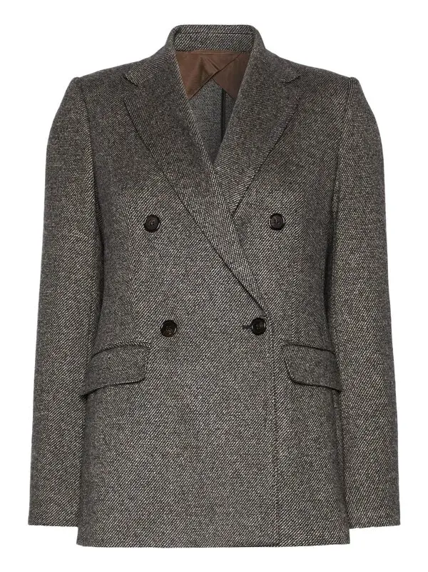 Max Mara Double-breasted Jacquard Jersey Blazer - No