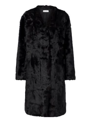 JIL SANDER Shearling Coat - Black