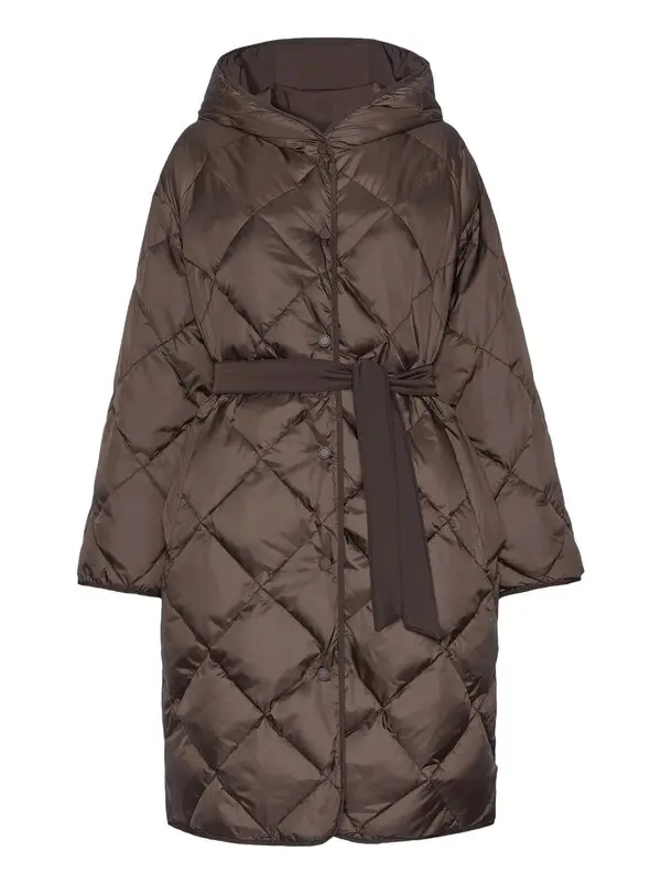 Max Mara Reversible Down Jacket In Technical Twill - Brown