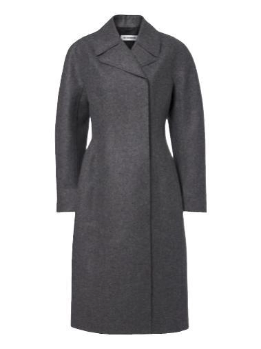 JIL SANDER Double-breasted Virgin Wool Coat - Black