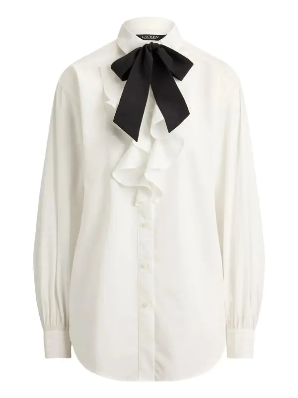 Ralph Lauren Saloma Ruffled Bow-detail Shirt - White