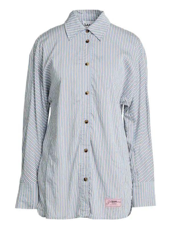 GANNI Patterned Shirts Blouses - Gray