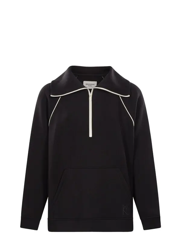 Max Mara Contrast Trim Half Zip Knitted Sweater - No