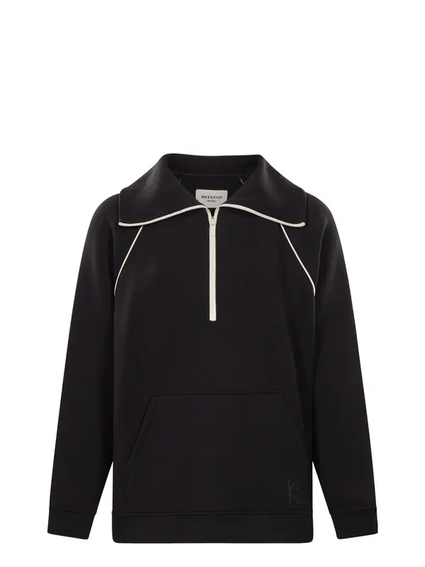 Max Mara Contrast Trim Half Zip Knitted Sweater - No