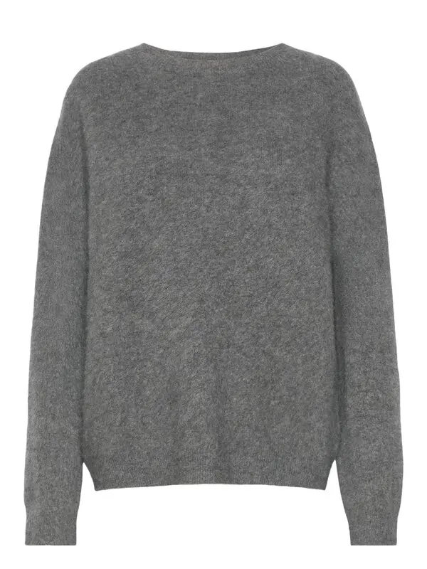 Max Mara Crew Neck Knitted Sweater - Dark Gray