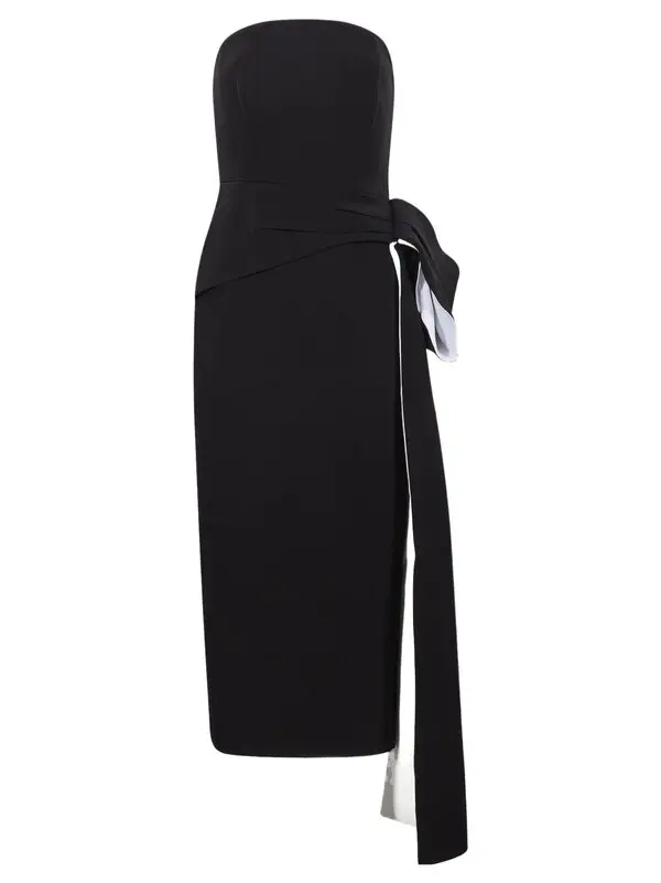Roland Mouret Draped Tie-waist Dress - Black