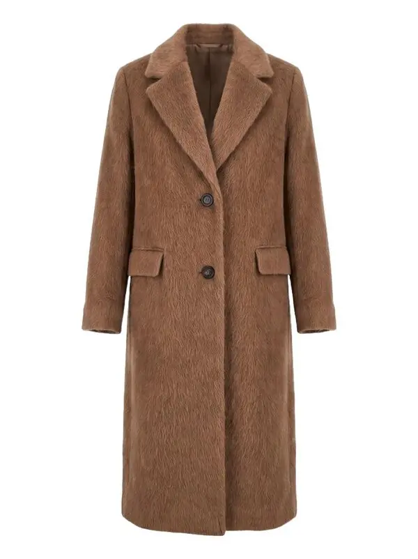 Peserico Brushed Single-breasted Coat - No