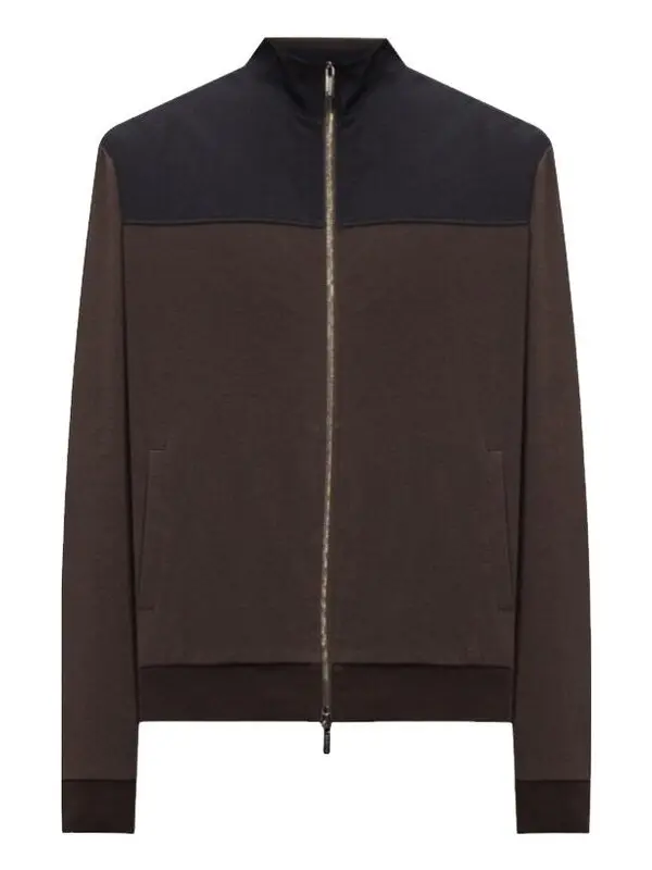 Peserico Two-toned Zipped Jacket - Dark Brown