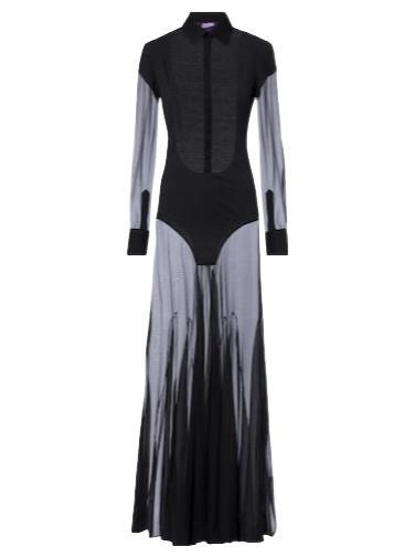 JEAN PAUL GAULTIER Knitted Silk-trimmed Shirt Dress - Black