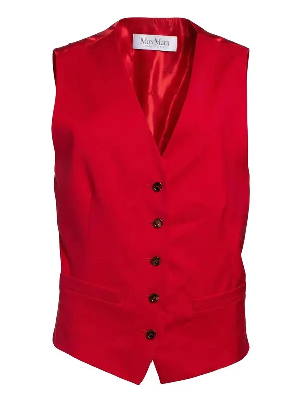 Max Mara Single-breasted Waistcoats - Red