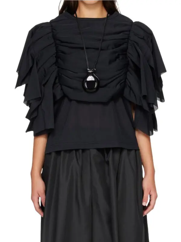 Comme Des Garçons Pleated Top - Black