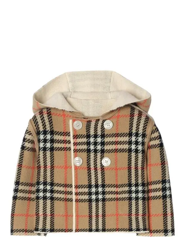 Burberry Reversible Check Wool Cashmere Duffle Coat - Ivory