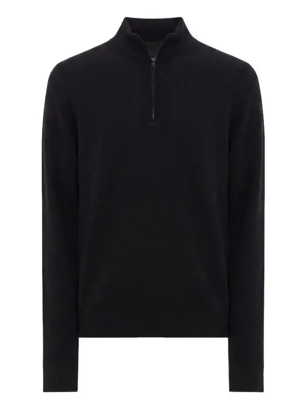 Peserico Half-zip Knit Top - Black