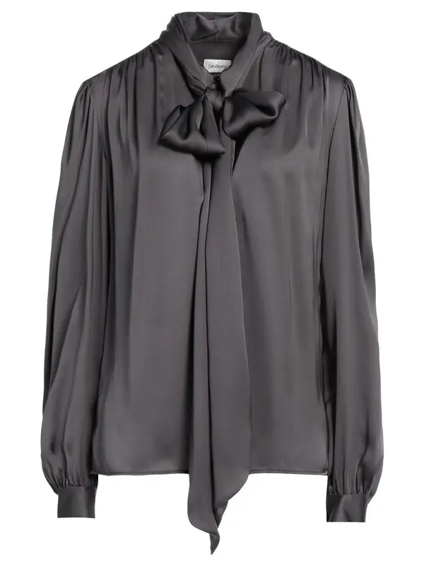 Saint Laurent Bow Blouse - Black