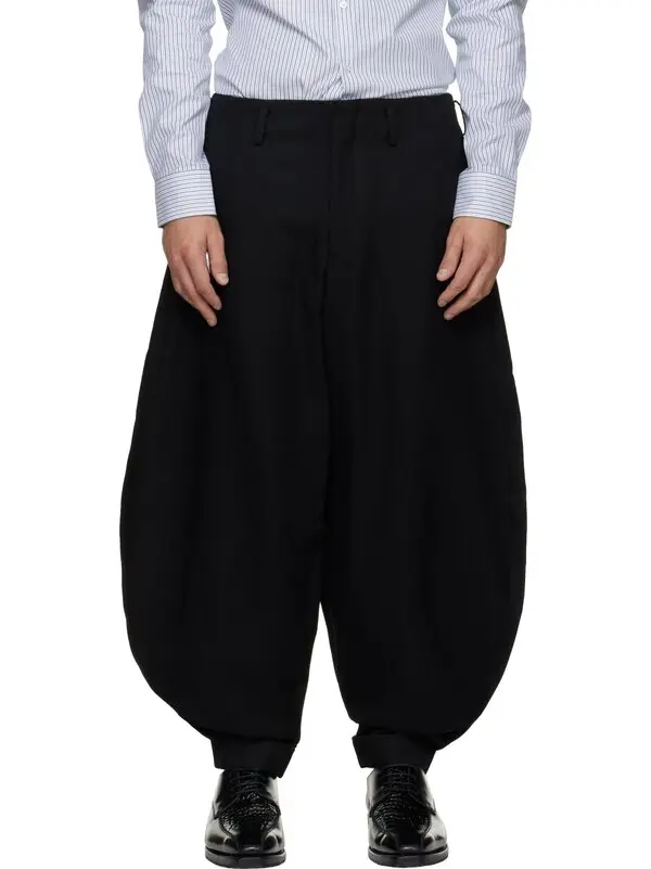 Comme Des Garçons Wide Curved Leg Pants - Black