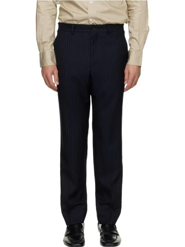 Comme Des Garçons Casual Trousers With Belt Loops - Navy Blue