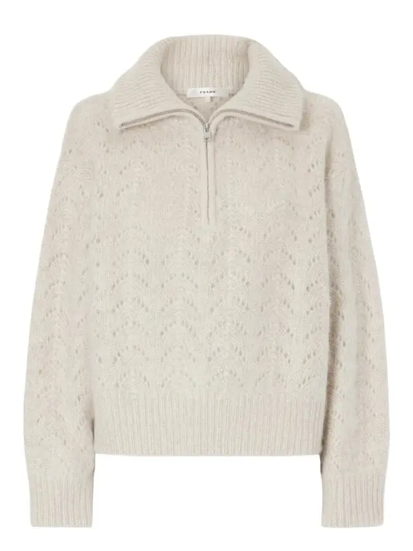 FRAME Ribbed-knit Zip-up Sweater - No