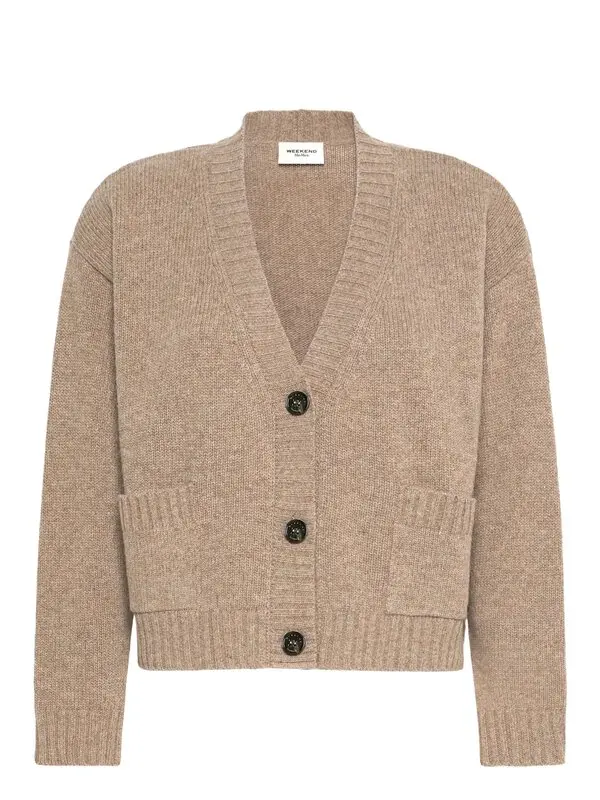 Max Mara Cropped Pocket Cardigan - Hazelnut Brown