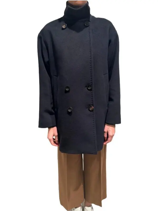 Max Mara Mstmaroso Double-breasted Coat - Black