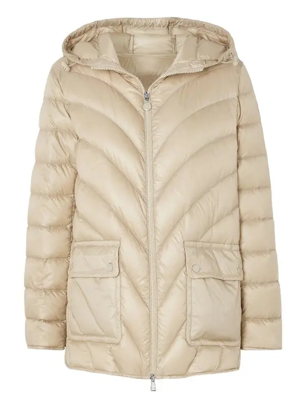Moncler Argenno Long-sleeved Down Jacket - Nude