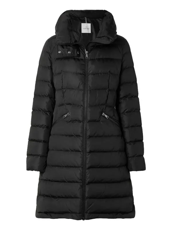 Moncler Flammette Quilted Hooded Down Jacket - Black