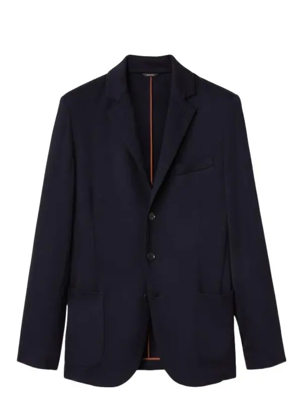 Loro Piana Lapel Long-sleeved Wool Suit Coat - Black