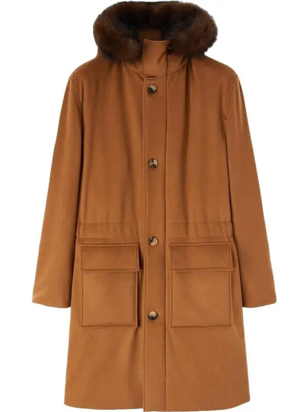 Loro Piana Tov Hooded Long-sleeved Coat - Brown