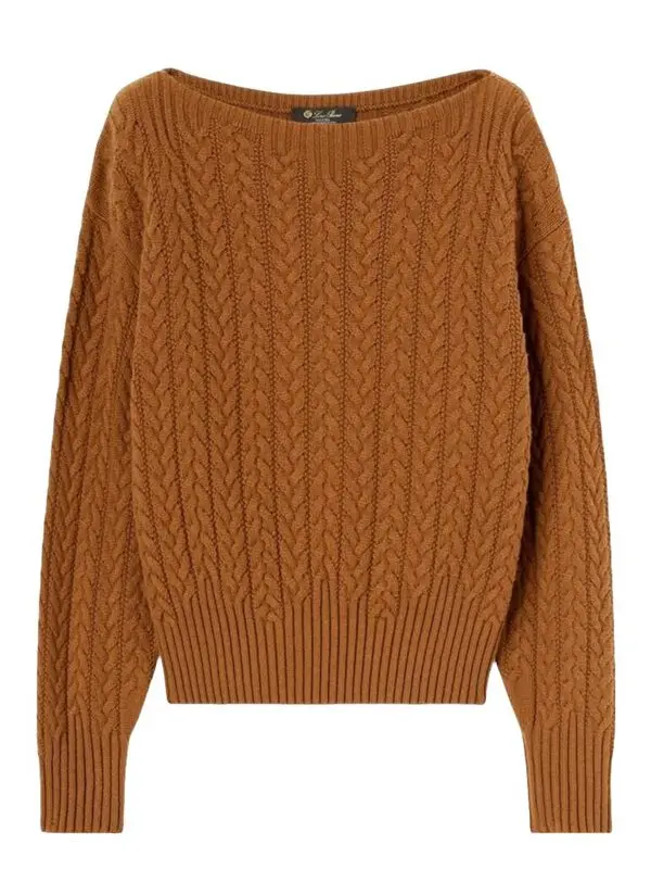 Loro Piana Long-sleeved Boat-neck Sweater - Brown