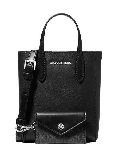 Michael Kors Vincent Extra-small Saffiano Leather Crossbody Bag With Card Case - Black