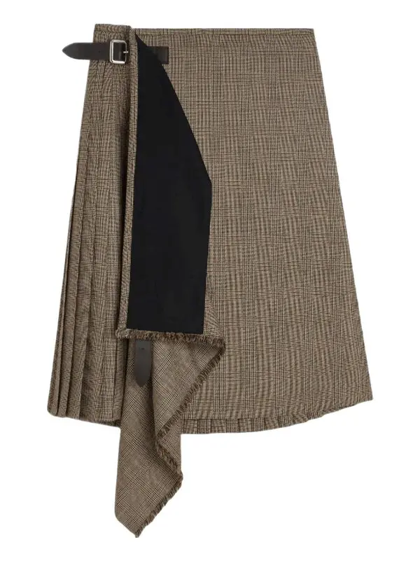 Phoebe Philo Belted Pleated Mini Skirt - Tobacco