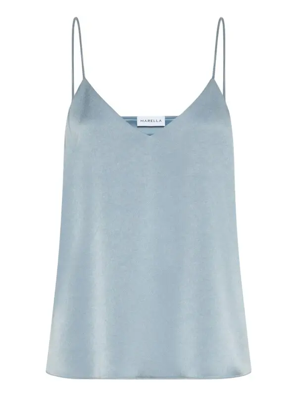 Marella Satin Camisole Top - Blue