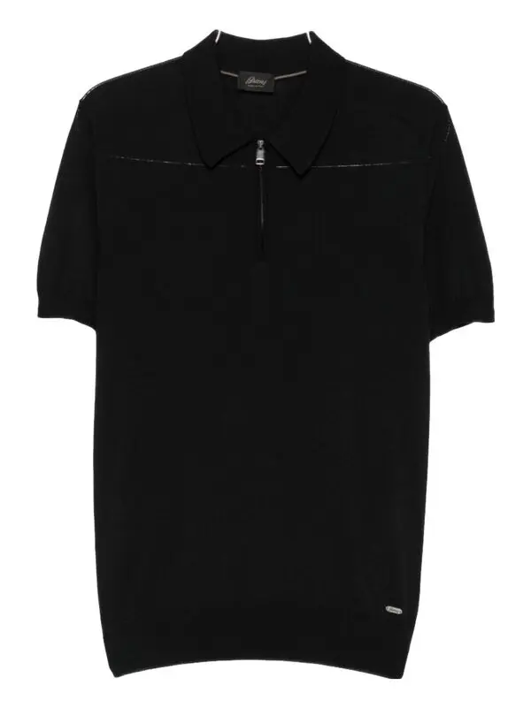Brioni Wool Polo Shirt - Black