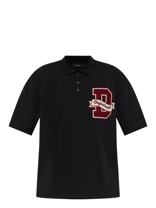 Dsquared2 Logo Patch Polo Shirt - Black