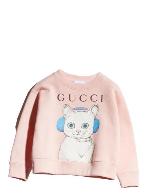 Gucci Logo-print Cat-graphic Sweater - Light Pink
