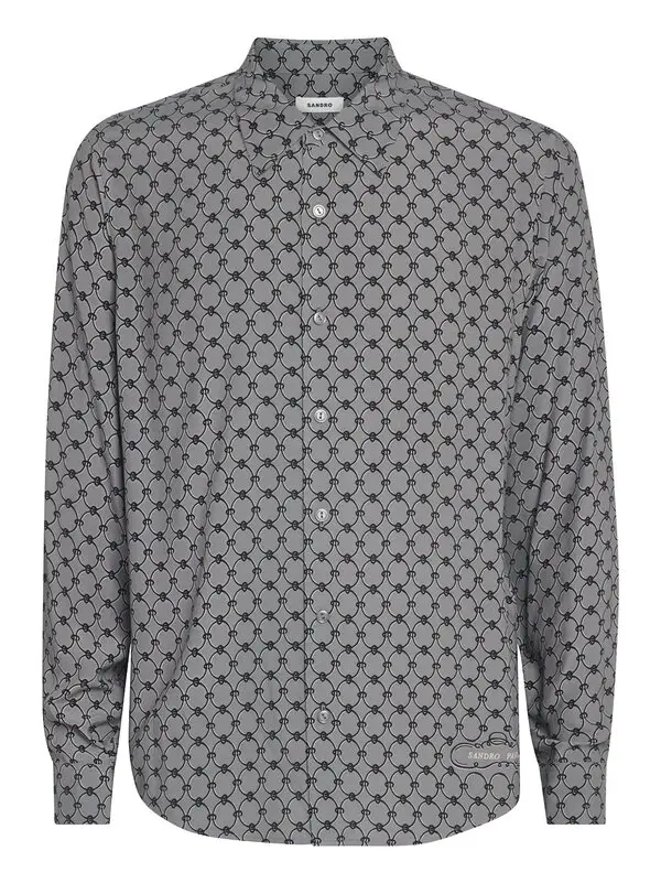 Sandro Chain-print Shirt - Black