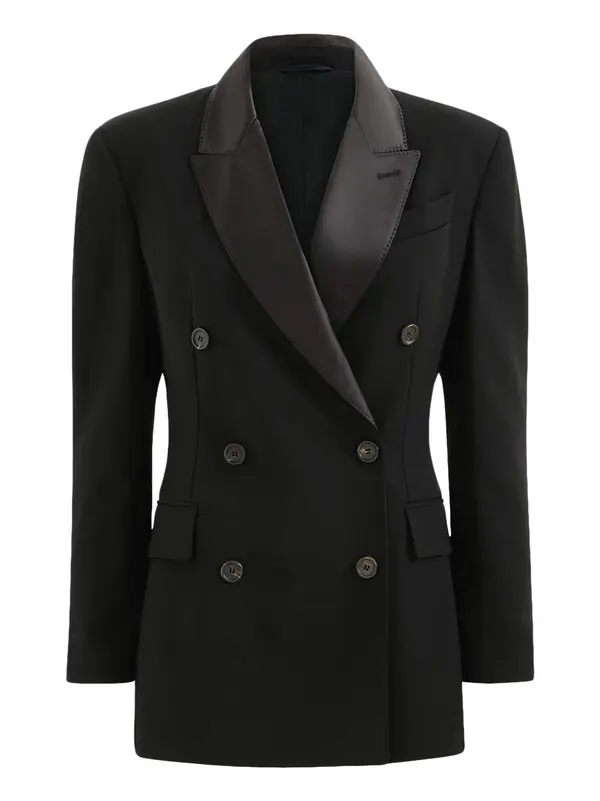 Brunello Cucinelli Monili-detail Tuxedo Jacket - Black