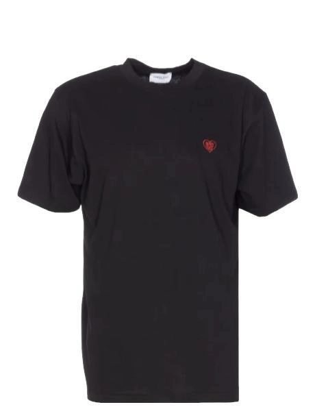 FAMILY FIRST Logo Embroidered Crewneck T-shirt - Black
