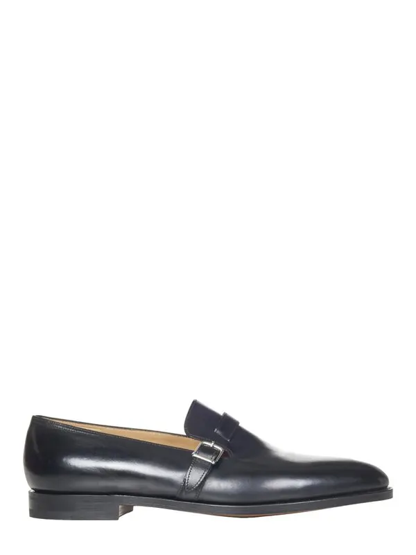 John Lobb Buckle Detailed Slip-on Loafers - Black